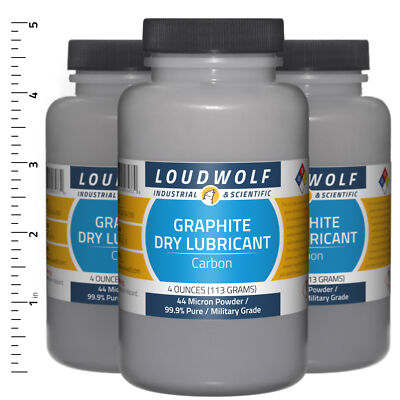 Graphite 12 Oz Total (3 Bottles) Military Grade 44 Micron Powder USA ...