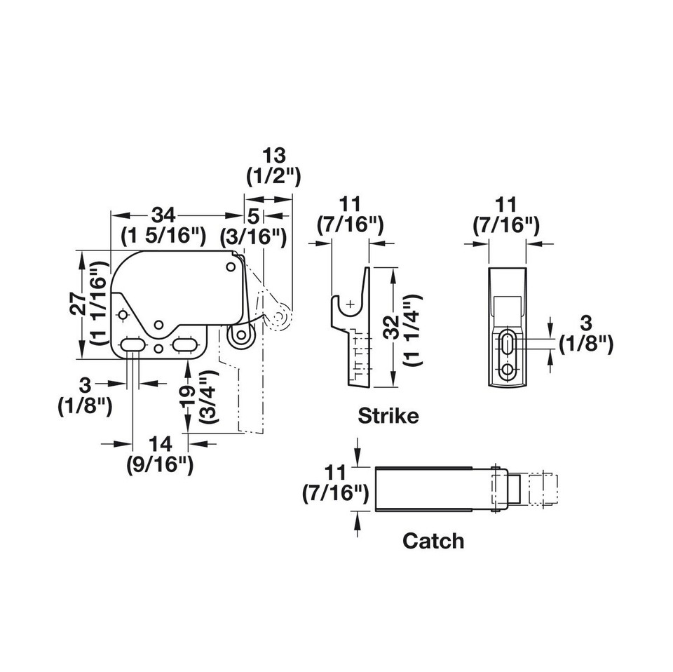 Pair Automatic Spring Catches Cabinet Caravan Door Latch 245.54.701 of ...