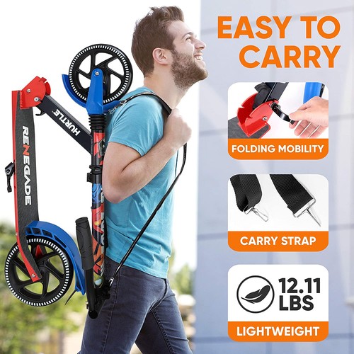 Hurtle Renegade Foldable Teens and Adult Kick Scooter, Graffiti (Open Box) | eBay