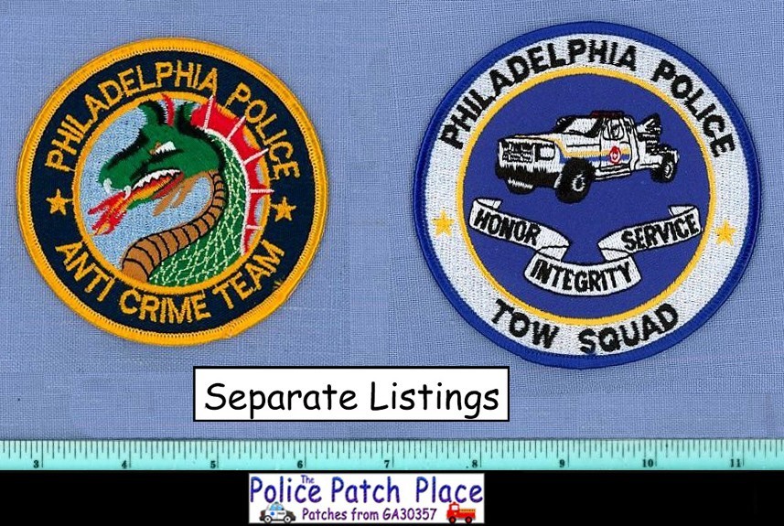 PHILADELPHIA POLICE TOW SQUAD PENNSYLVANIA Police Shoulder Patch ...