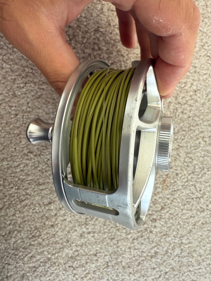 Hatch Finatic 7+ Clear/Green LH fly reel with wf9f fly line | eBay