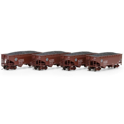 NEW Athearn 34' 2-Bay Offset Open Hopper SF (4) Freight Cars HO Scale ...