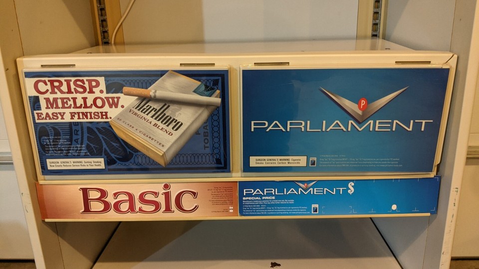 Cigarette Display Case Rack Tobacco Fixture Sign Gas Station ...