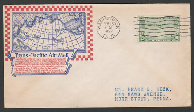 1st Day, C21, Trans-Pacific Air Mail, Feb 15, 1937, C. Stephen Anderson ...