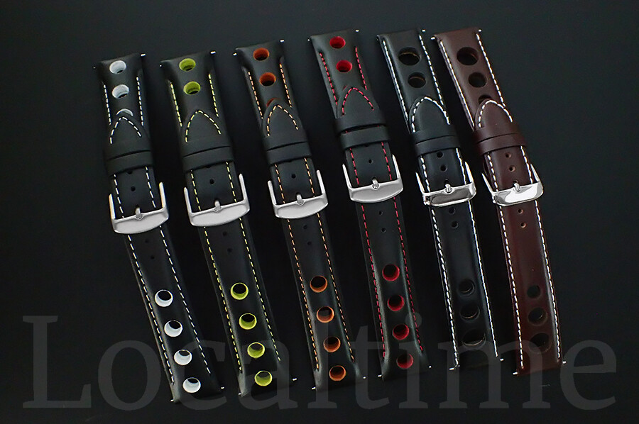 RALLY Grand Prix Watch Strap Premium Leather Half Padded & Smooth 20mm ...