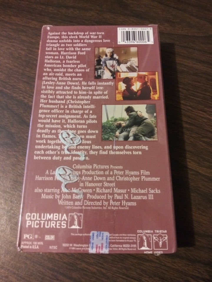 Hanover Street (VHS, 1996) - New/Sealed 43396600065 | eBay