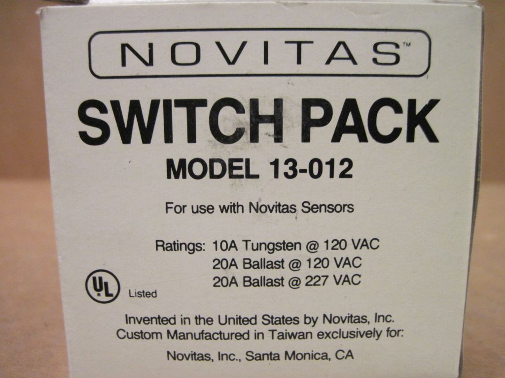 Novitas Occupancy Sensors Catalog Novitas Model 13 012 Switch Pack 10A