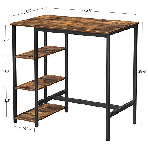 Bar Table With Sturdy Metal Frame Easy Assembly Industrial Design 23.6 ...