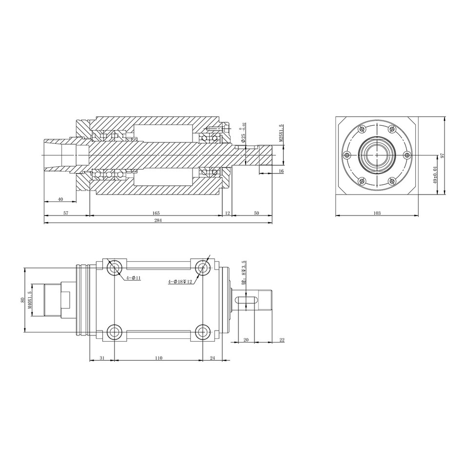 ER32 Spindle Unit Drilling Milling Boring Power Head 3000rpm CNC ...