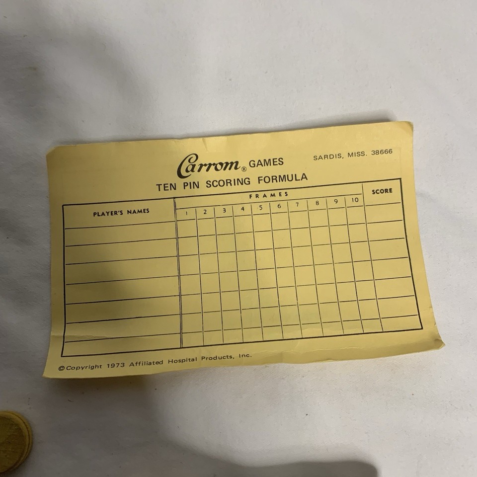 Carrom Game Pieces, 1971 Manual, 1973 Scoring Formula Card NO box NO ...