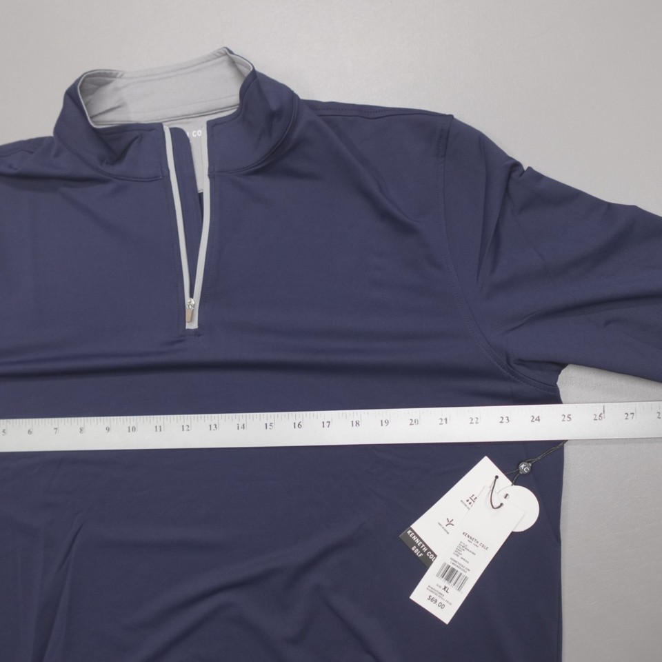 Kenneth Cole Golf 1/4 Zip Pullover Stretch Wicking Navy | eBay