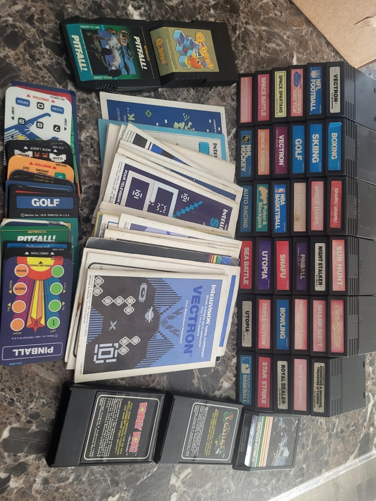 MATTEL INTELLIVISION - HUGE GAME LOT - WITH MIXED MANUALS AND MIXED ...