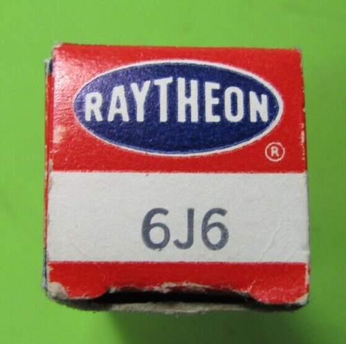 Raytheon 6J6 Vacuum Tube Vintage NIB NOS TV Guitar AMP Ham Radio MINT ...