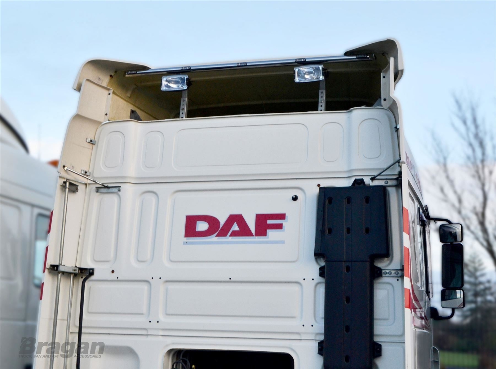 Rear Roof Bar + LEDs For DAF XF 105 Truck Space Cab Truck Top Polished ...
