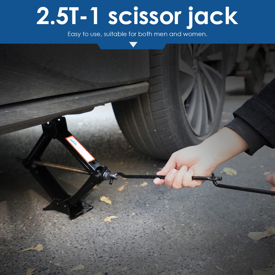 2.5Ton Scissor Jack Handle Crank or Wheel Lug Wrench Tool Kit Car ...