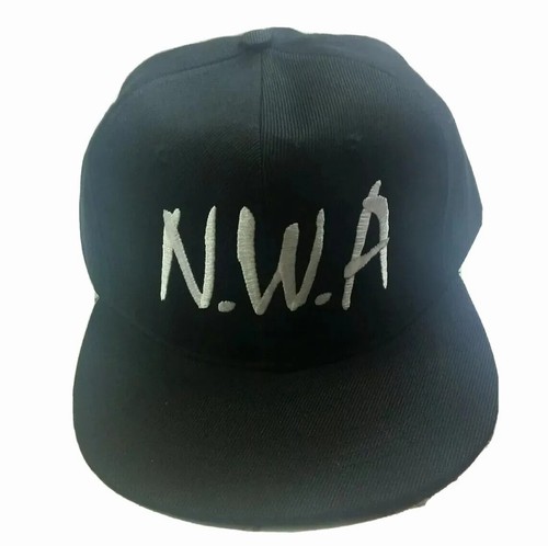 New NWA Dr Dre Eazy Embroidered Black FLAT Brim SNAPBACK Hat RAP Cap ...