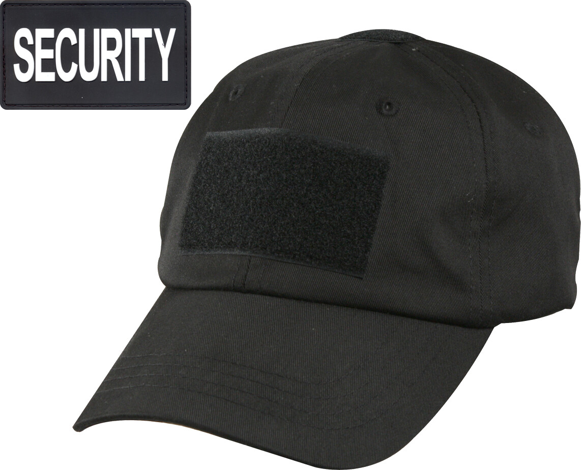 Black Tactical Operator Cap with Removable Waterproof PVC SECURITY ...