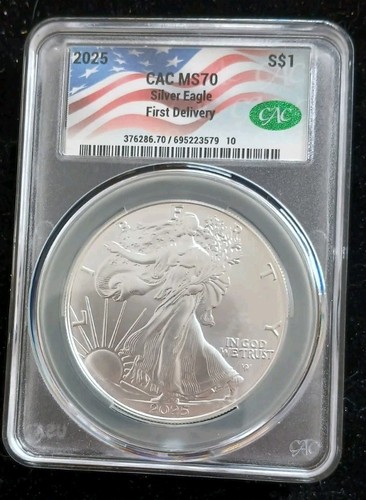 2025 American Silver Eagle Cac MS70 First Delivery | eBay
