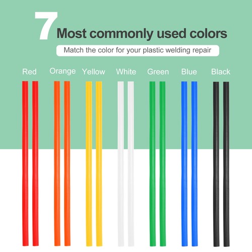 10 Pcs Blue Plastic Welding Rods 9.5mm x 330mm HDPE Flat(0.4inch x ...