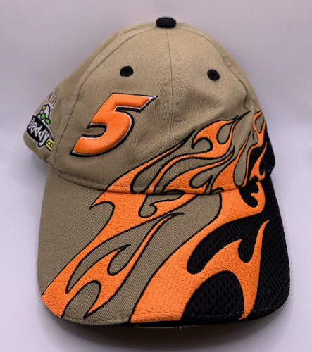 Vintage Mark Martin Hat #5 Go Daddy Nascar Cap Signature Beige Orange ...