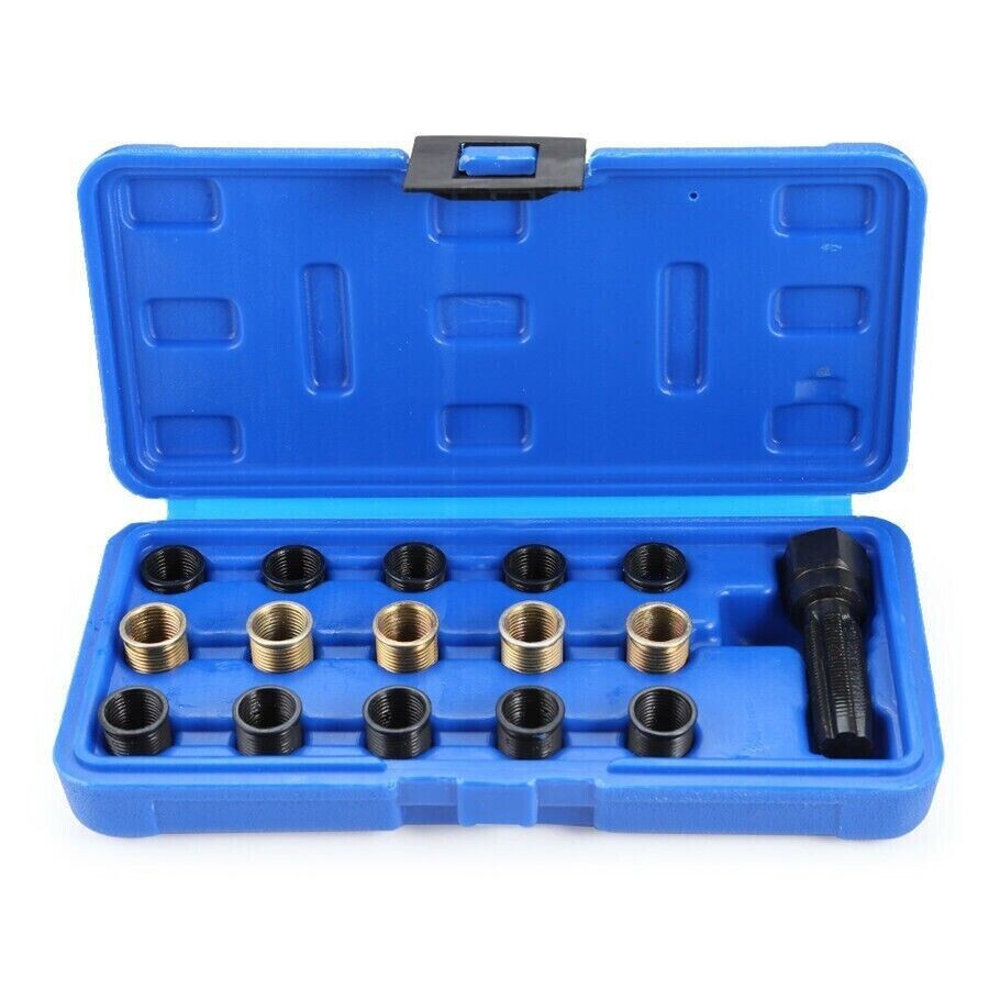 16x M14 x 1.25 mm Spark Plug Rethread Repair Tap Tool Thread Reamer ...