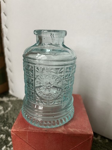 Beautiful Aqua Gilt Edge Dressing Antique Shoe Polish Bottle Circa ...