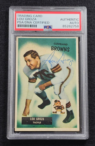 1955 LOU GROZA Signed Bowman Football Card-HOF-CLEVELAND BROWNS-PSA | eBay