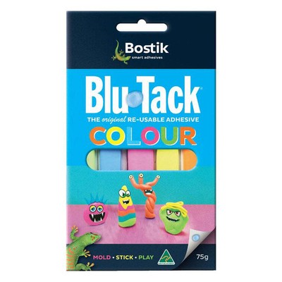 Bostik Colour Blu Tack 75g Mold Stick Play Multi Purpose Reusable ...