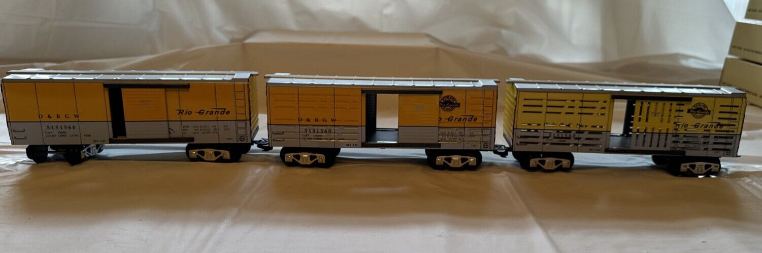 Marx 7357 D&RGW Boxcars - Embossed, Scale Boxcar, & Slotted - 3 Car Set ...