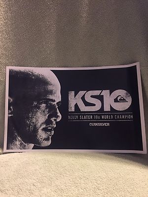 QUIKSILVER KELLY SLATER KS10 10 X WORLD SURF CHAMPION RARE 8” X 12 ...