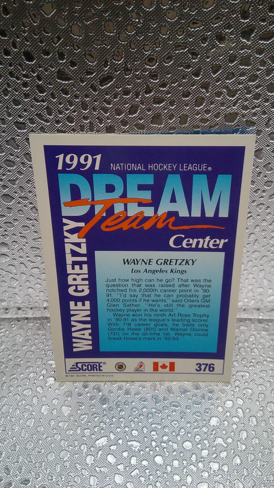 1991 Score Wayne Gretzky DREAM TEAM card #376 | eBay