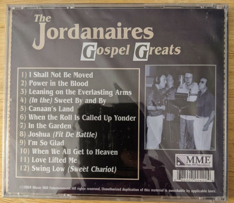 Gospel Greats by The Jordanaires (CD, Aug-2004, Music Mill) Sealed New ...