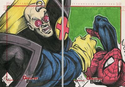 Marvel Greatest Battles Panel Sketch Card By Chris Foreman Spiderman ...
