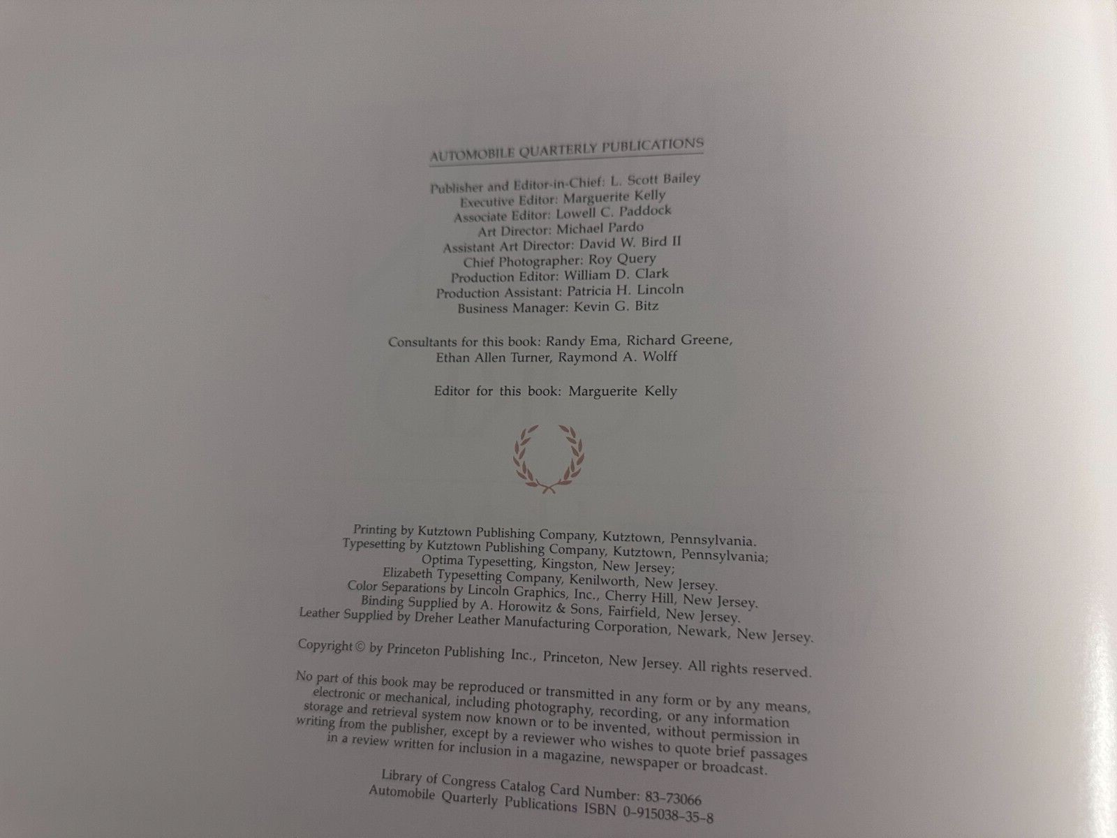 ERRETT LOBBAN CORD LAST BOOK #902 PRODUCED BY AUTOMOBILE QUARTERLY ...