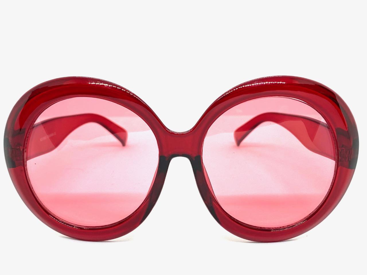 OVERSIZED EXAGGERATED RETRO SUN GLASSES X-Large Huge Big Round Red ...