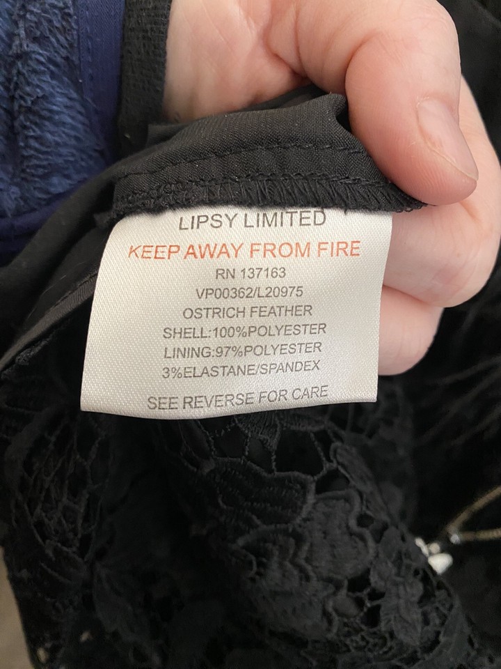 Lipsy London VIP Embroidered Lace Feather Party Cocktail Dress Women's ...