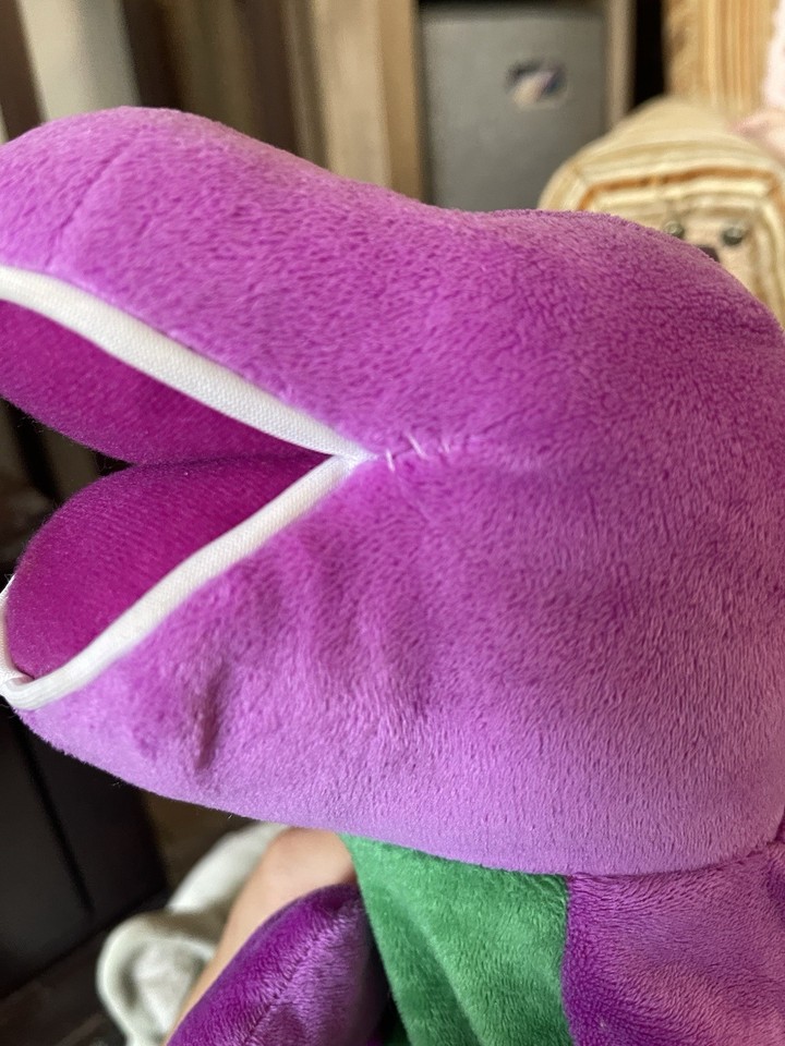 Vintage Barney & Friends Plush Kids' Zip-Pocket Backpack Purple ...