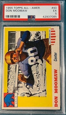 1955 Topps All American Football #40 Don Moomaw PSA 5 Nicely Centered ...