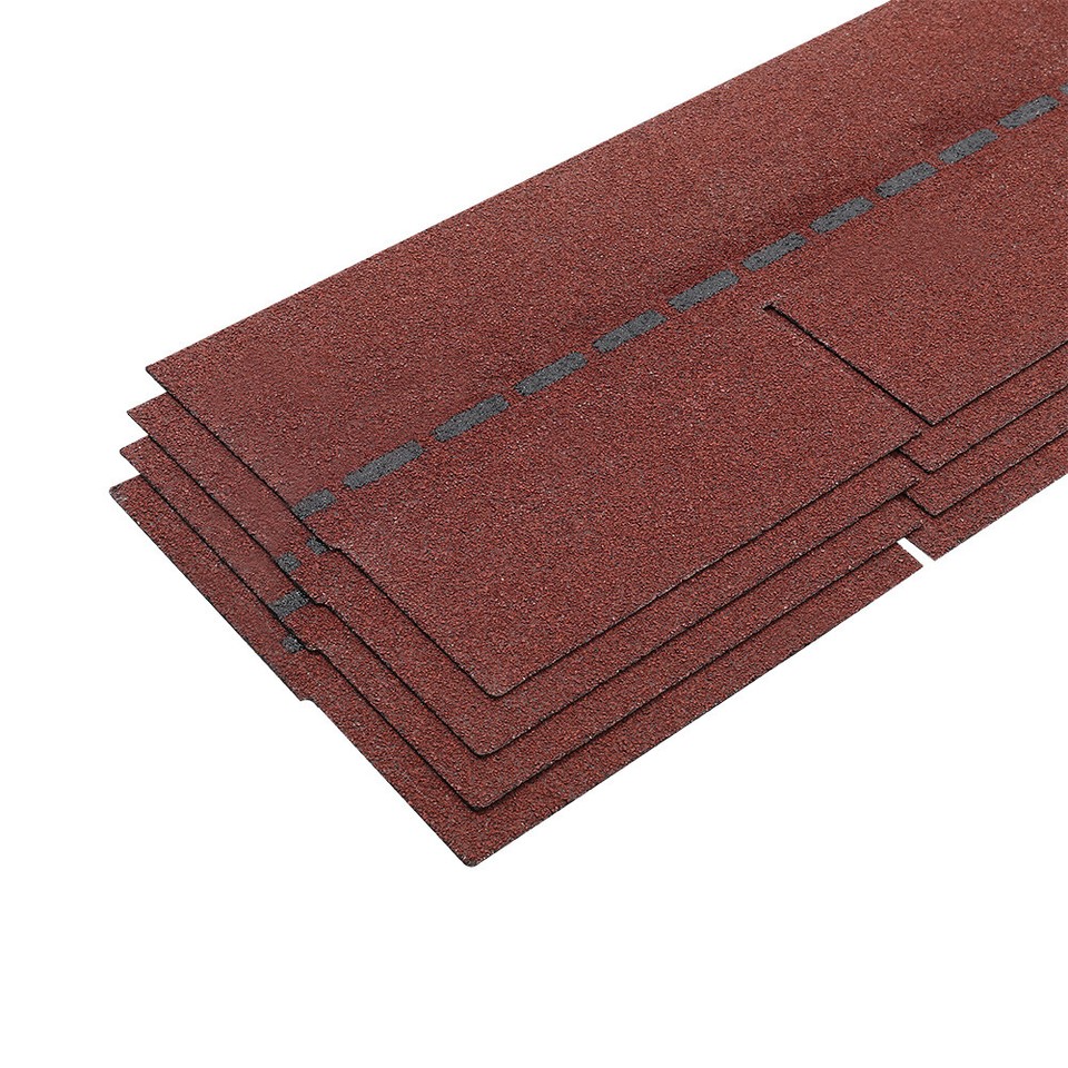 Rectangle Red Brick Effect Asphalt Roof Shingles Felt Roofing Tile Self ...