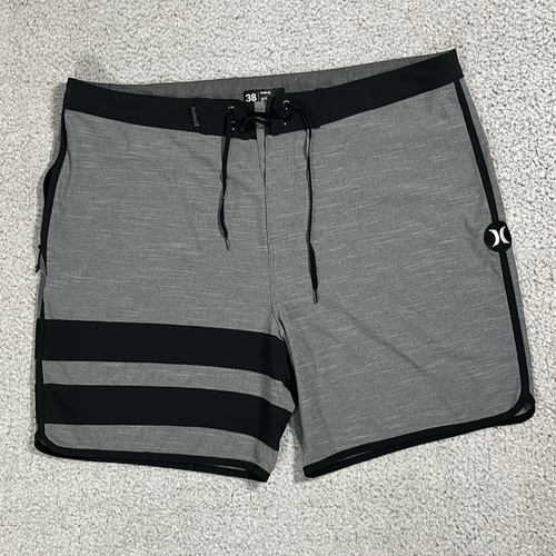 Hurley Board Shorts Men 38 Gray Pocket Surf Swim Trunks Drawstring ...