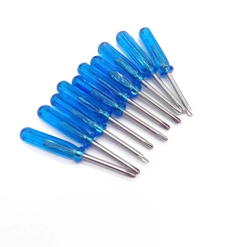 10pcs 45mmx2mm Mini Slotted Phillips Screwdrivers Set Blue Open Screw ...