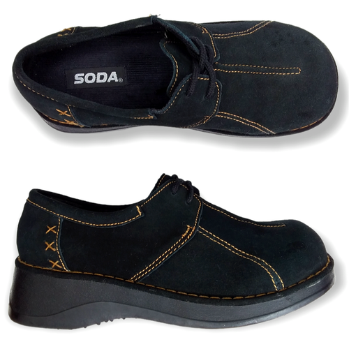 Y2K Soda Chunky Platform Sneakers Size 9.5? 10? WIDE Black Grunge Punk ...