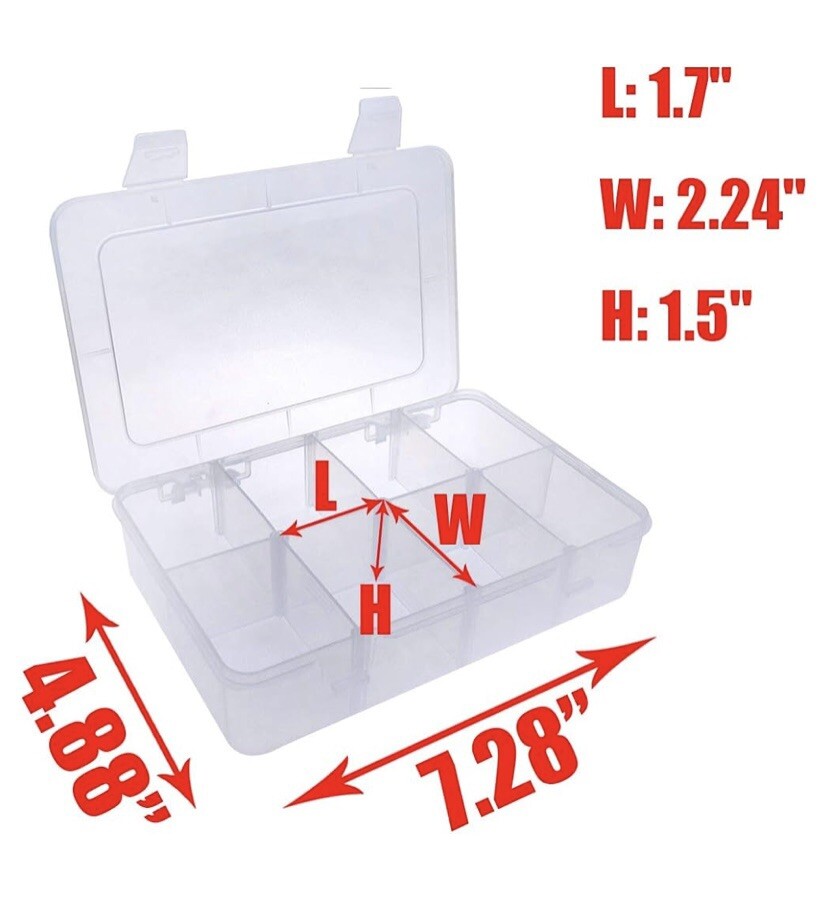 8-Grid Snack Box Container with Removable Dividers Plastic Organizer ...