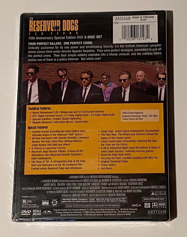 Reservoir Dogs (Two-Disc Special Edition) 10th Anniversary - DVD - NEW ...
