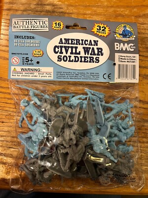 BMC American Civil War Soldiers 1:32 Scale 16 USA Soldiers, 16 CSA ...