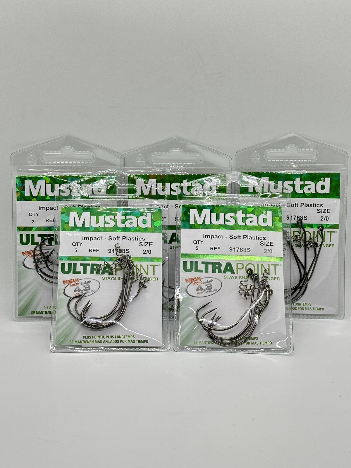 Mustad 2/0 Impact Swimbait Hook W/ Soft Plastic Spring Keeper 91768S ...