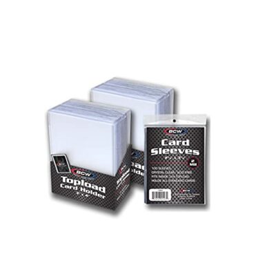 50 Trading Card Sleeves Hard Plastic Toploader Holder Plus 100 Penny ...