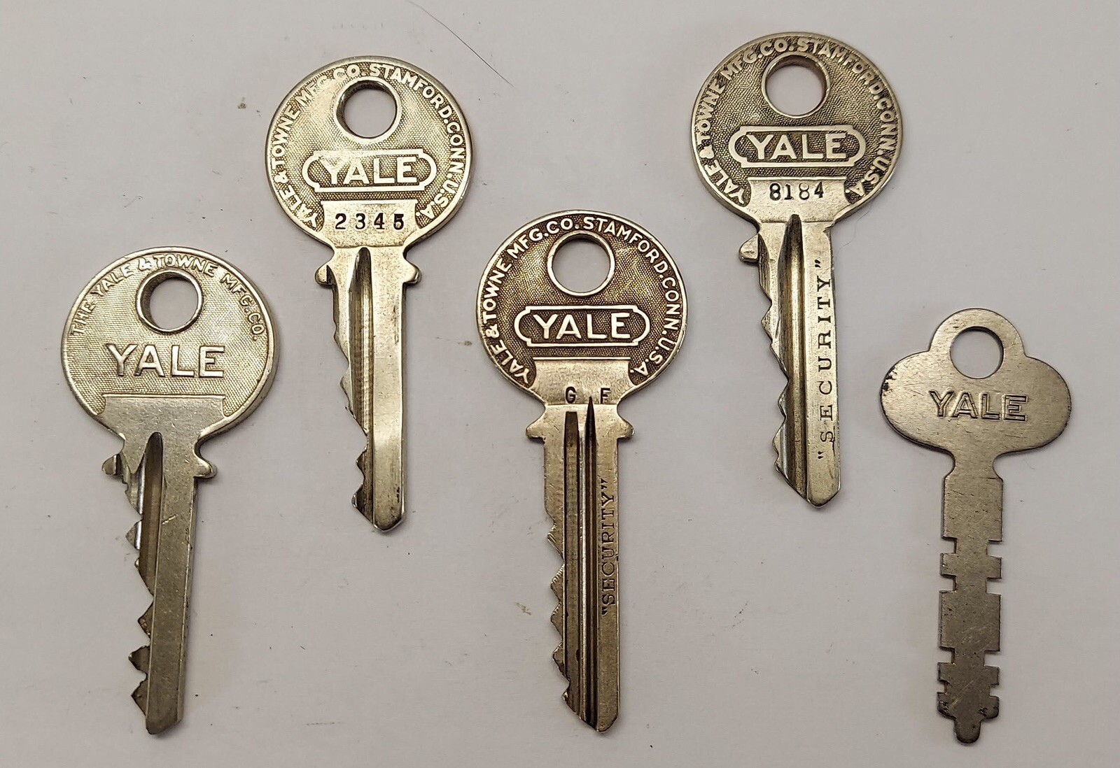 Lot of 5 Vintage Antique YALE & TOWNE Keys Stamford Conn. | eBay