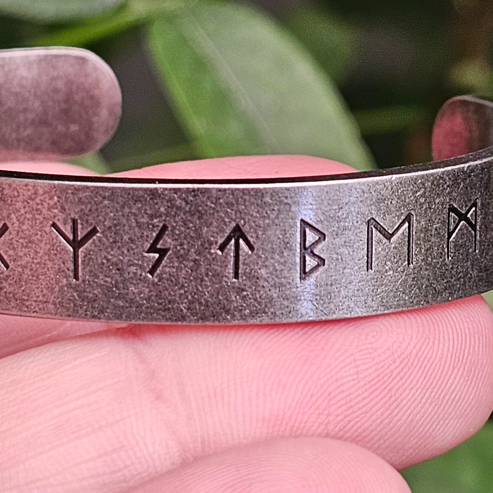 Rune Bracelet Cuff Oath Ring Aged Metal Bracelet Elder Futhark Runes ...