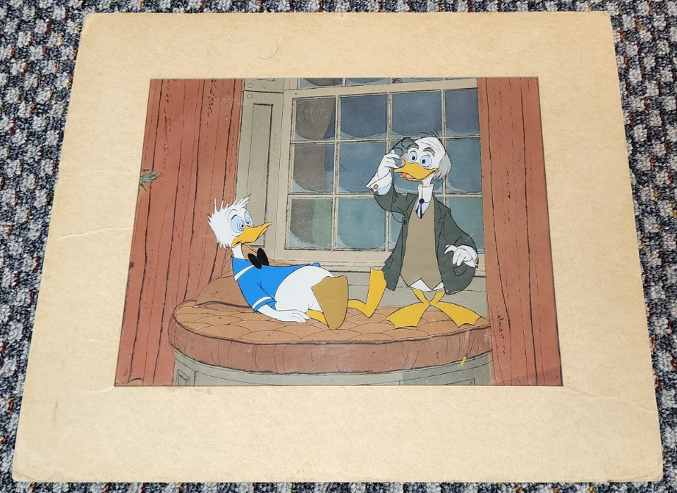 1950/60s VINTAGE DISNEY ART CORNER PRODUCTION CEL - DONALD DUCK & PROF ...